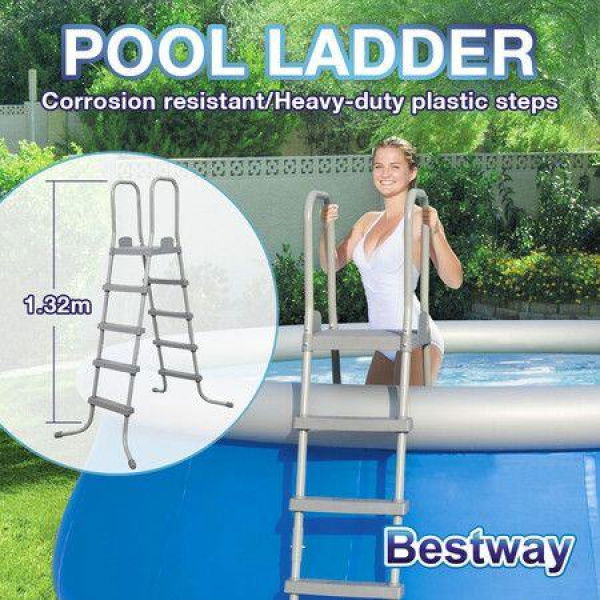 Bestway Above Ground Swimming Pool Ladder Steps Stairs for 1.32m Wall ...