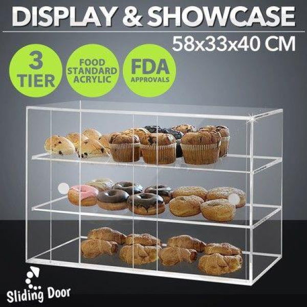 Cake Display Cabinet Acrylic Bakery Donuts Cupcake Stand Case Unit ...