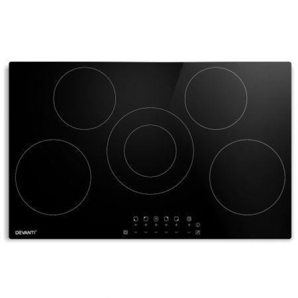 Devanti 90cm Electric Ceramic Cooktop - 5 Burner Stove | RedTicket