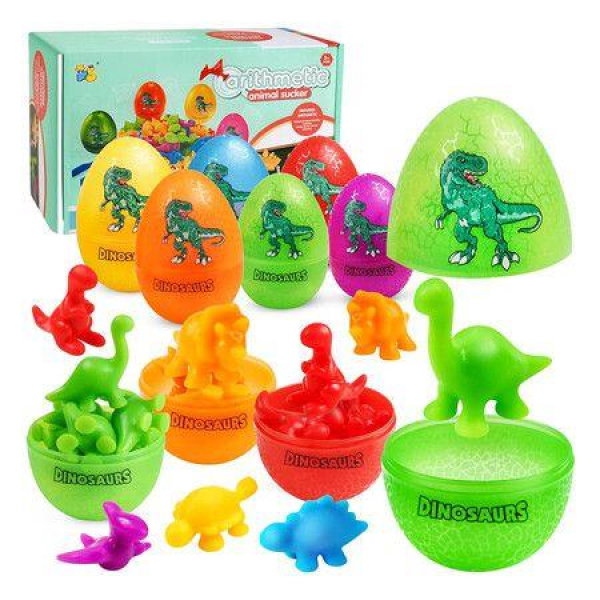 Eggs Toy, Color Sorting and Counting Dinosaur Toys for Toddlers Ages 3 ...