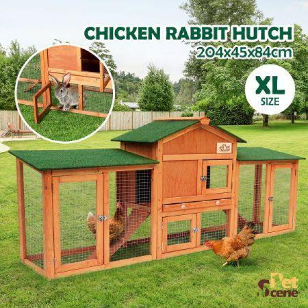 Extra Large Chicken Run Coop Wood House Rabbit Hutch Bunny Duck Cage ...