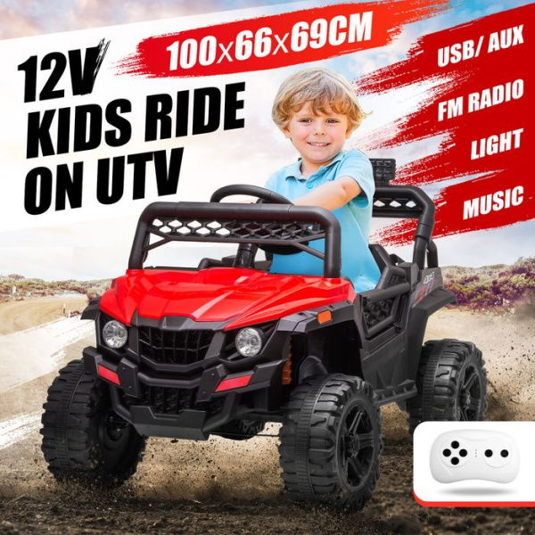 12V Red UTV Electric Car For Kids | RedTicket