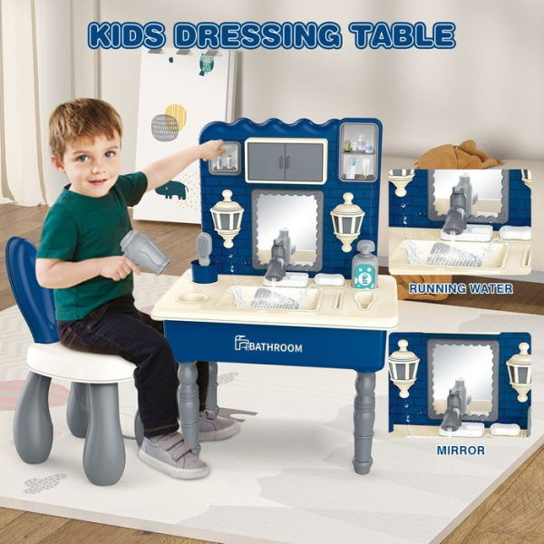 Kids Pretend Play Wash Basin With Automatic Water Circulation