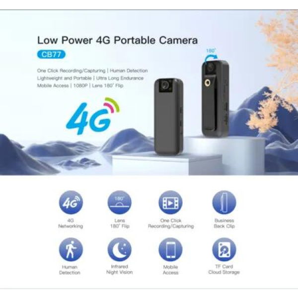 Lower Power 180 Degree Lens Flip Wide Angle 4G Portable Body Camera ...