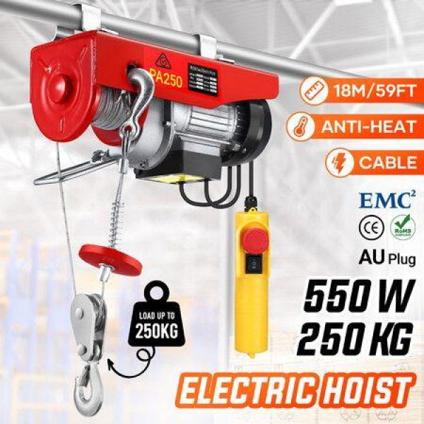 Shogun Electric Winch Crane Hoist 125/250kg 220V | RedTicket