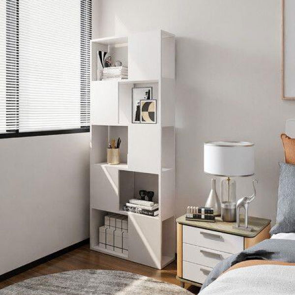 5-Tier White Bookshelf Storage Rack Cabinet | RedTicket