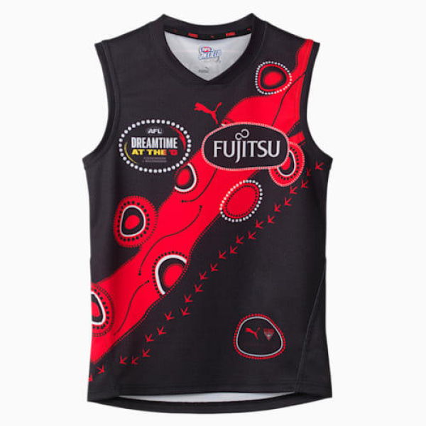 Essendon Football Club 2025 Men's Replica Dreamtime Guernsey in Black ...